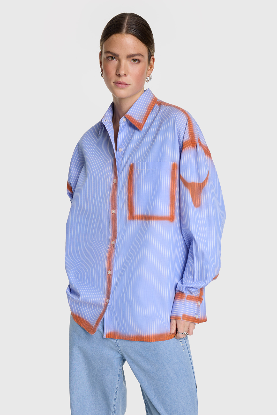 SPRAYED STRIPE BLOUSE | Alix